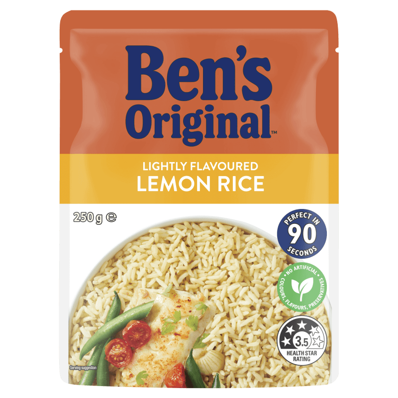 BEN'S ORIGINAL Lightly Flavoured Lemon Microwave Rice Pouch 250g | Ben's Original