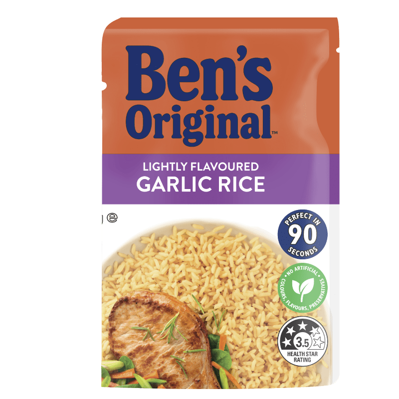 BEN'S ORIGINAL™ | Lightly Flavoured Garlic | Microwave Rice